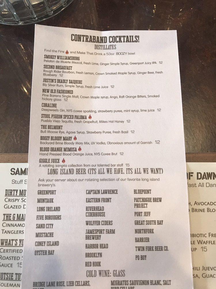 Menu at Prohibition Port Jefferson restaurant, Port Jefferson