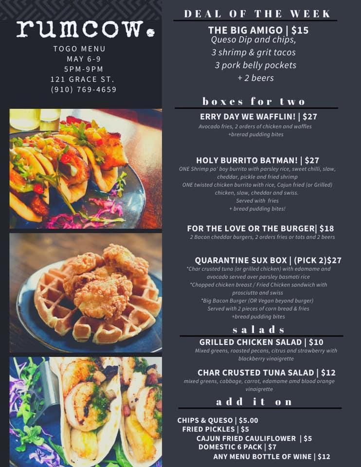Menu at RUMCOW. pub & bar, Wilmington