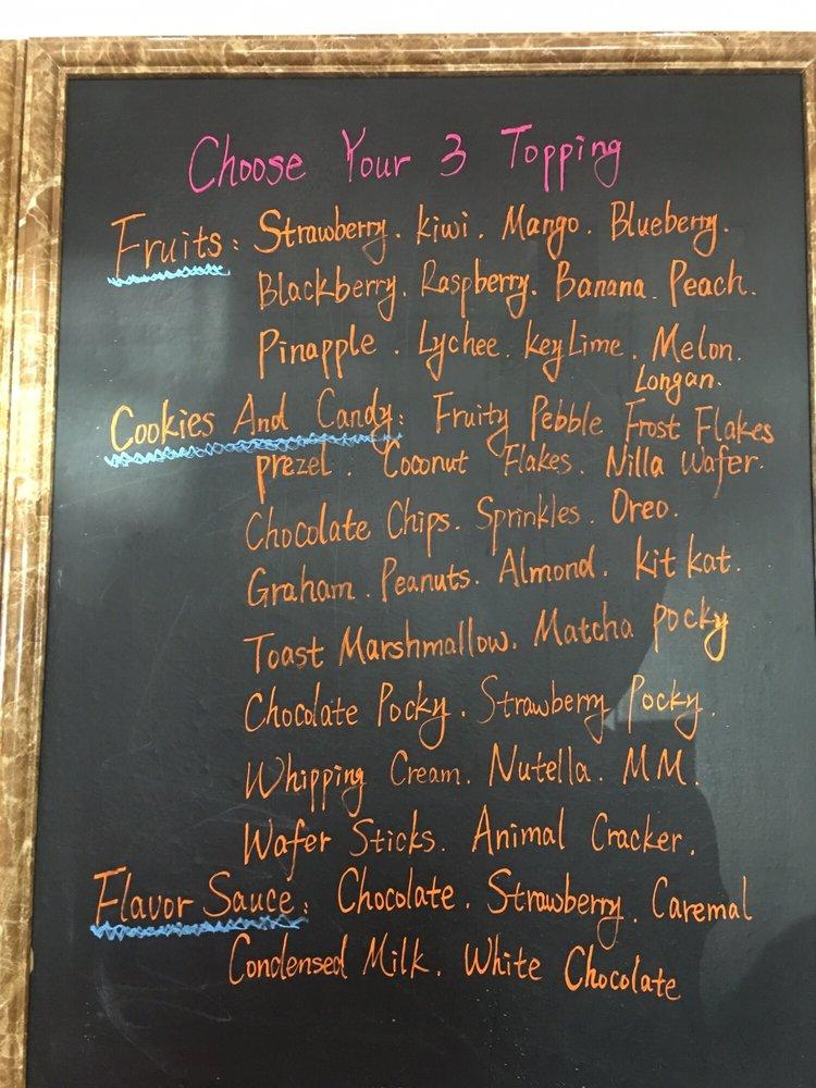 Menu at Freezing Cow desserts, Tulsa