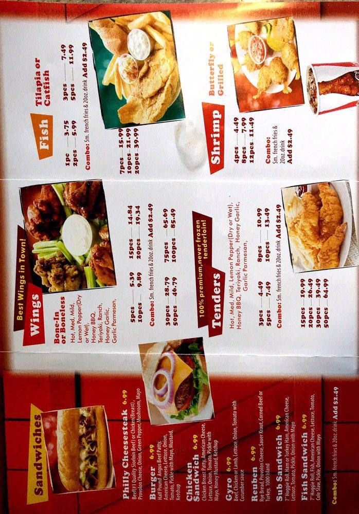 Menu at Chicken Exit restaurant, Clarksville
