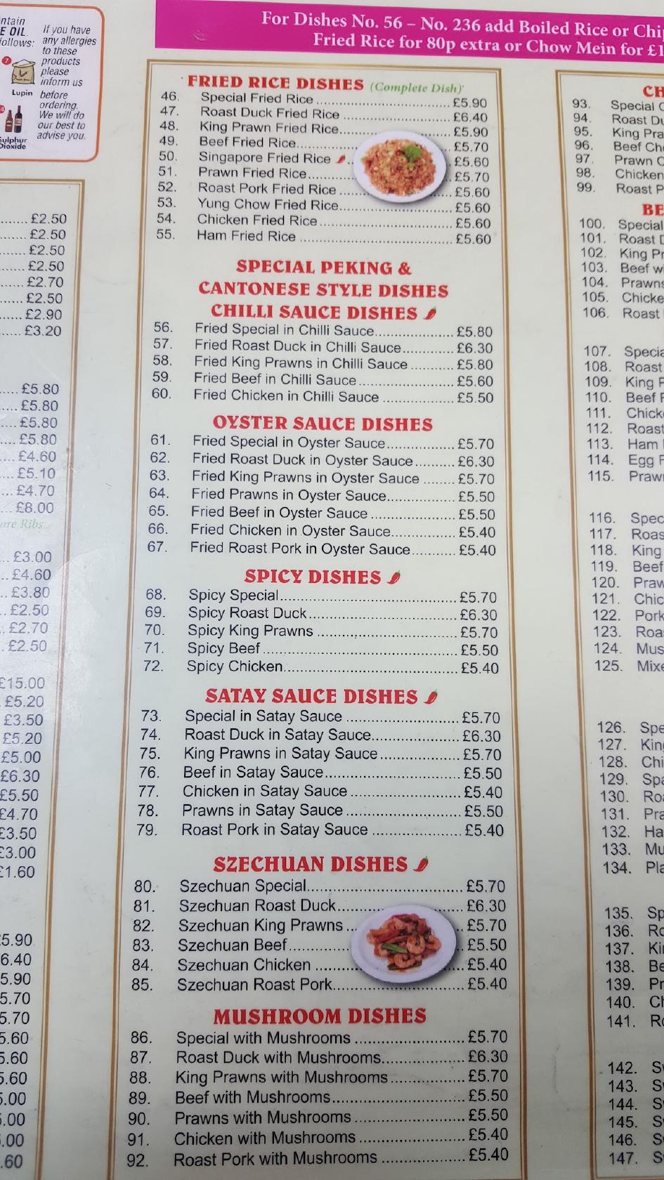 Menu at Golden Dragon - Chinese & EnglishTakeaway fast food, Widnes