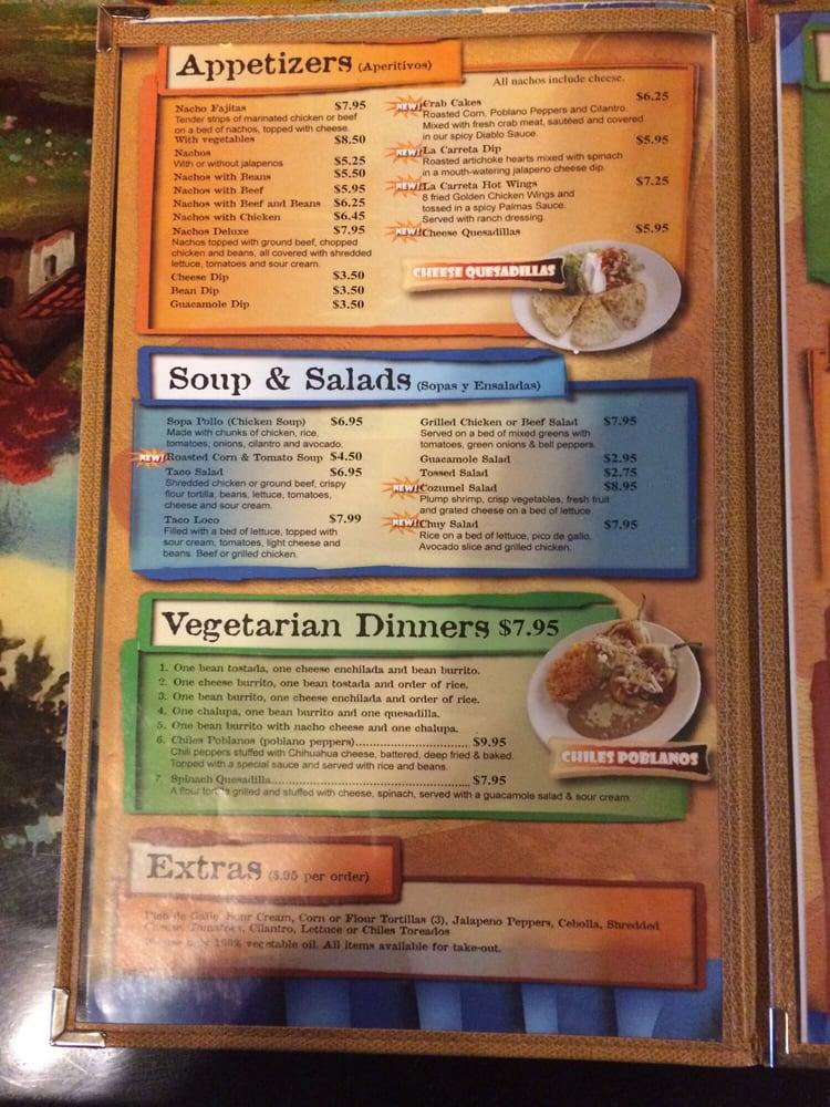 La Carreta Mexican Restaurant Menu at Terri Whobrey blog