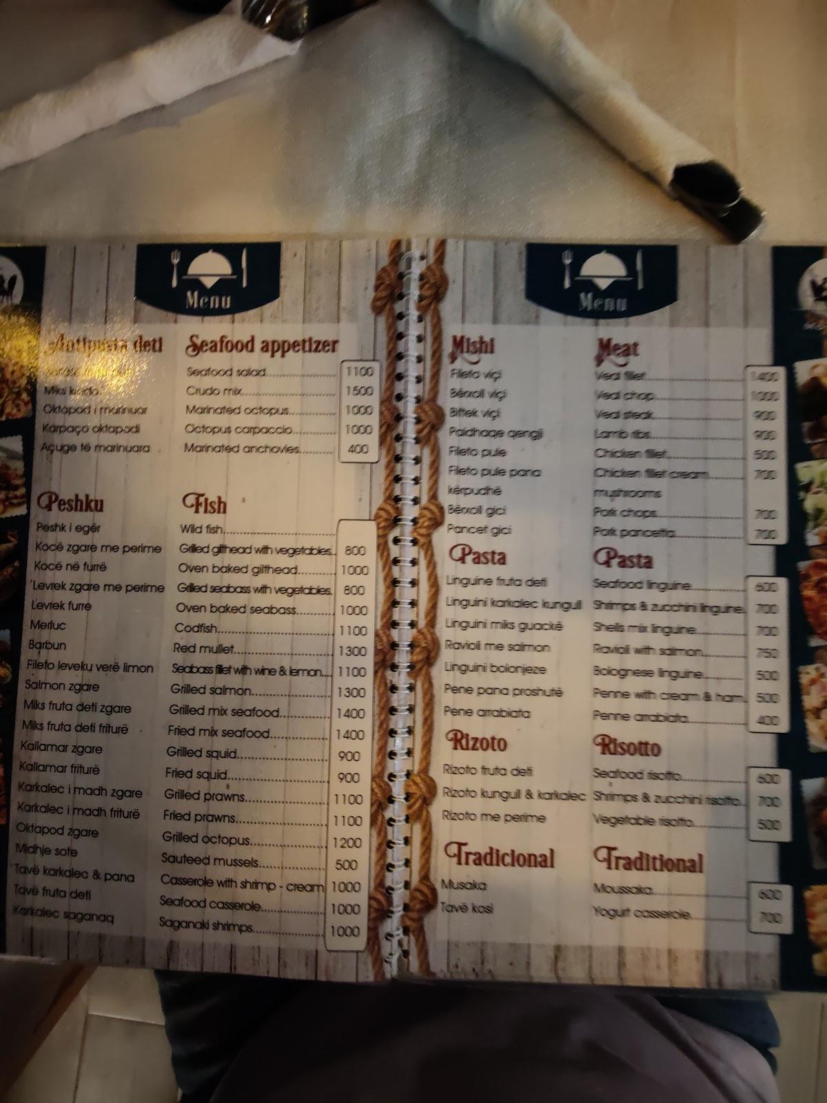 Menu at Moon Shine Restaurant & Pizza, Ksamil