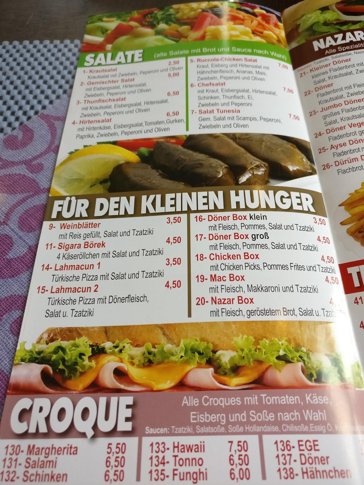 Speisekarte von Nazar Kebabhaus fast Food, Marne