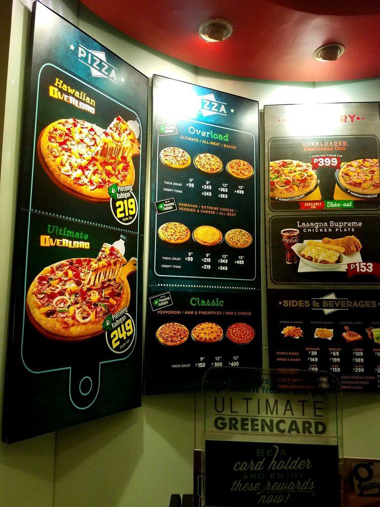 Menu at Greenwich pizzeria, Santa Cruz, P. Guevarra St