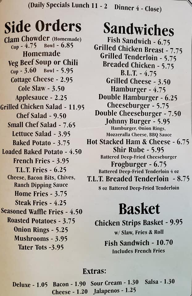 Menu at Turkey Lake Restaurant & Tavern, USA