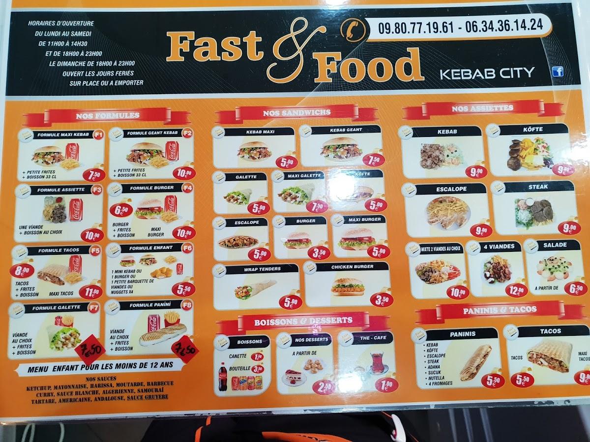 Menu at Fast&food kebab City, Balbigny