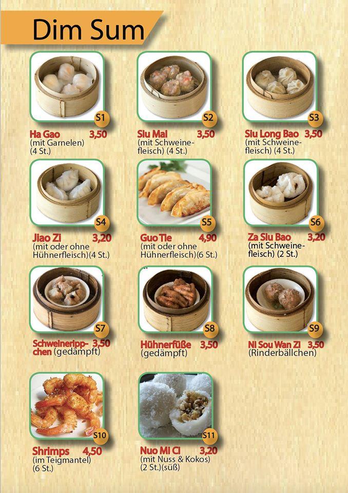 Menu at Ni Hao restaurant, Cologne