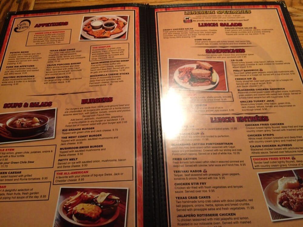 Menu at Cattle Baron, El Paso, Airway Blvd
