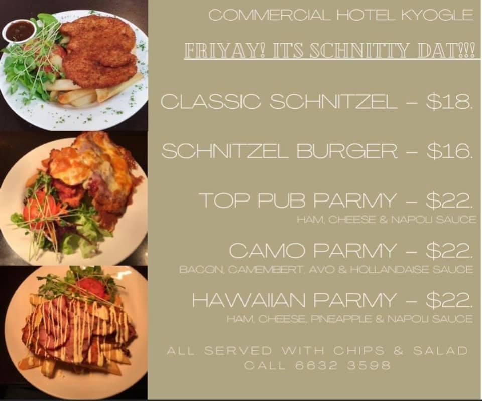 Menu at Commercial Hotel pub & bar, Kyogle