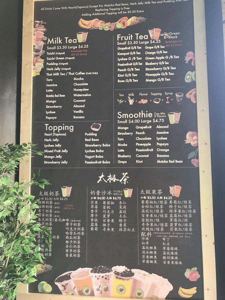 Menu at Tai Chi Bubble Tea restaurant, Irondequoit, E Ridge Rd