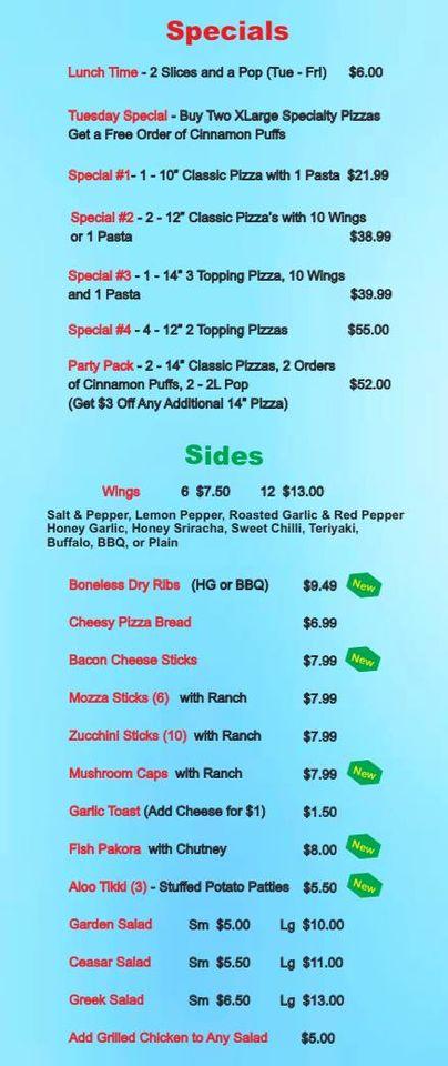 Carta del restaurante 5 Rivers Pizza Co, Crowsnest Pass
