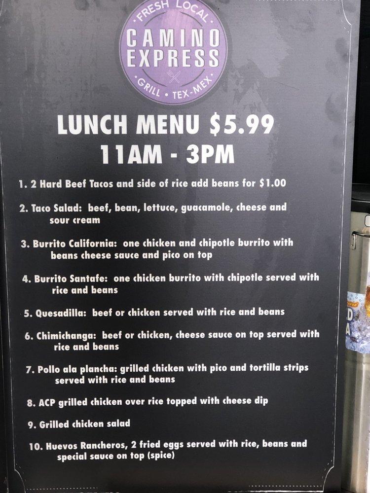Menu at Camino Express restaurant, Thomasville