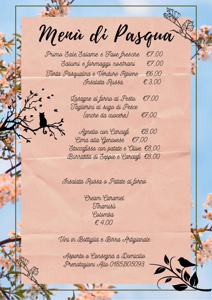 Menu da Da Vittorio ristorante, Chiavari