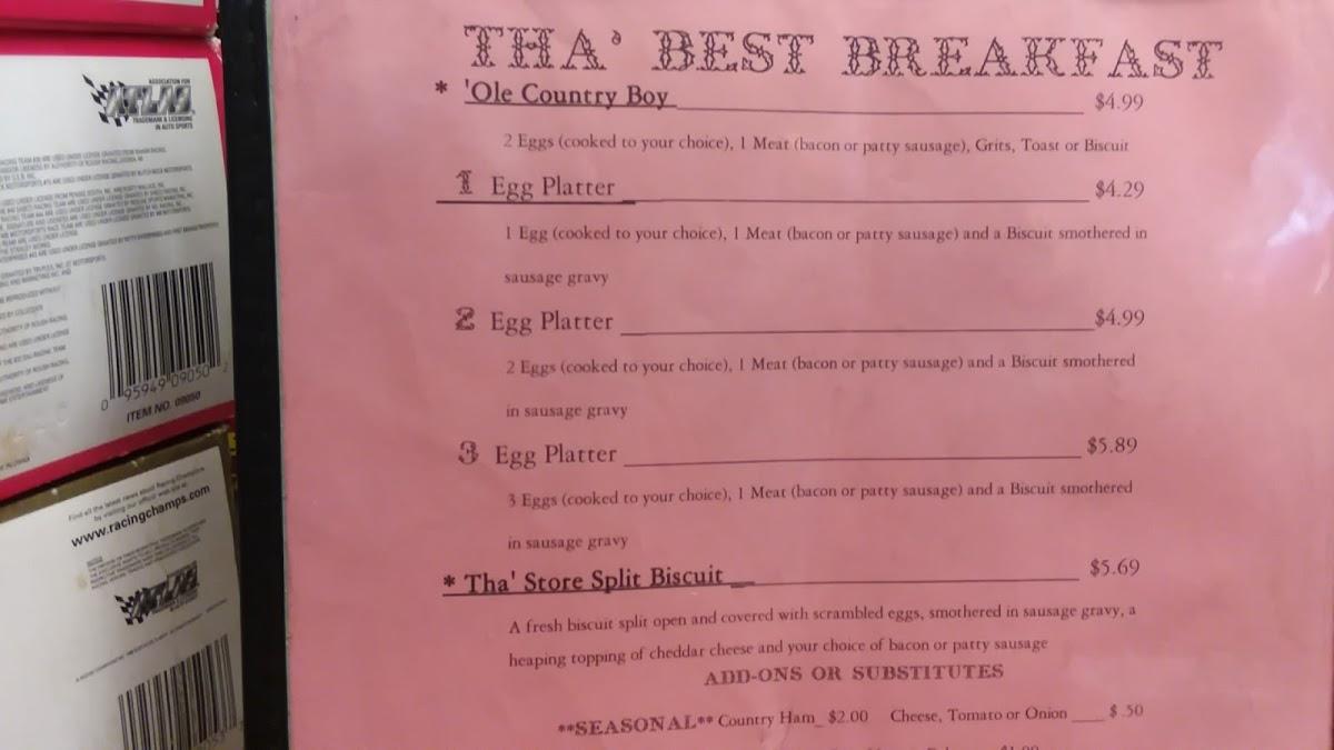 Menu at Tha' Store At Gilbert restaurant, Gilbert