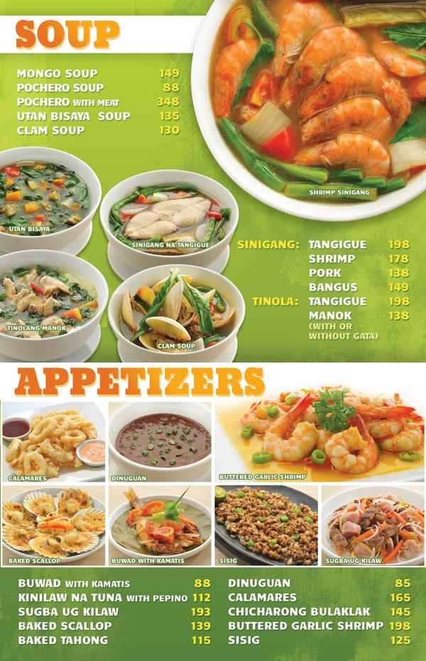 Menu at Chika-an Sa Cebu restaurant, Cebu City, 42 Salinas Dr