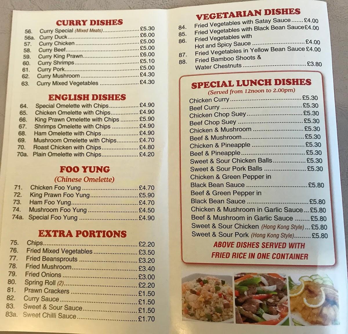 Menu at Golden Dragon fast food, Uckfield
