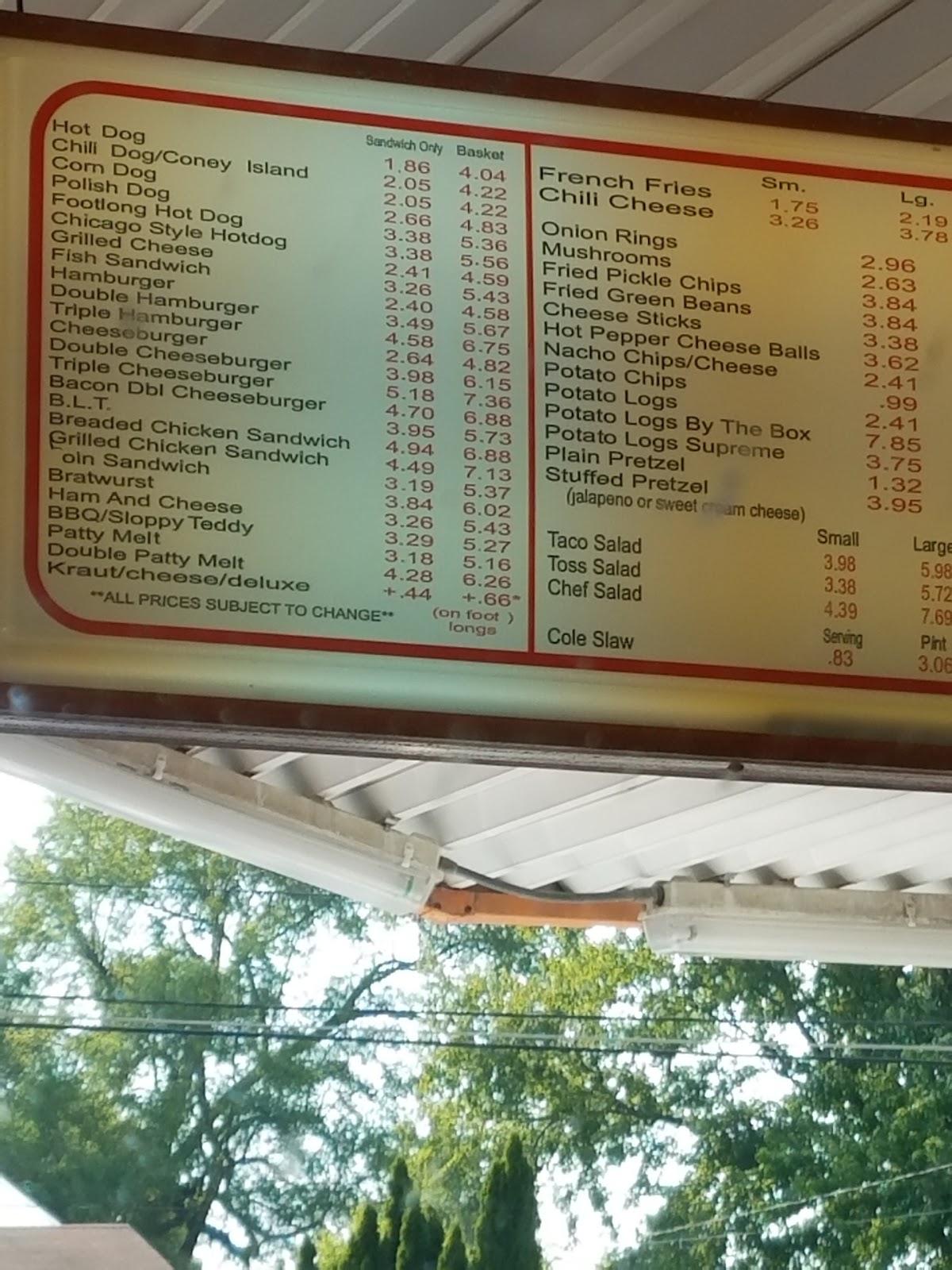 Menu at Short's Root Beer Stand fast food, Coldwater
