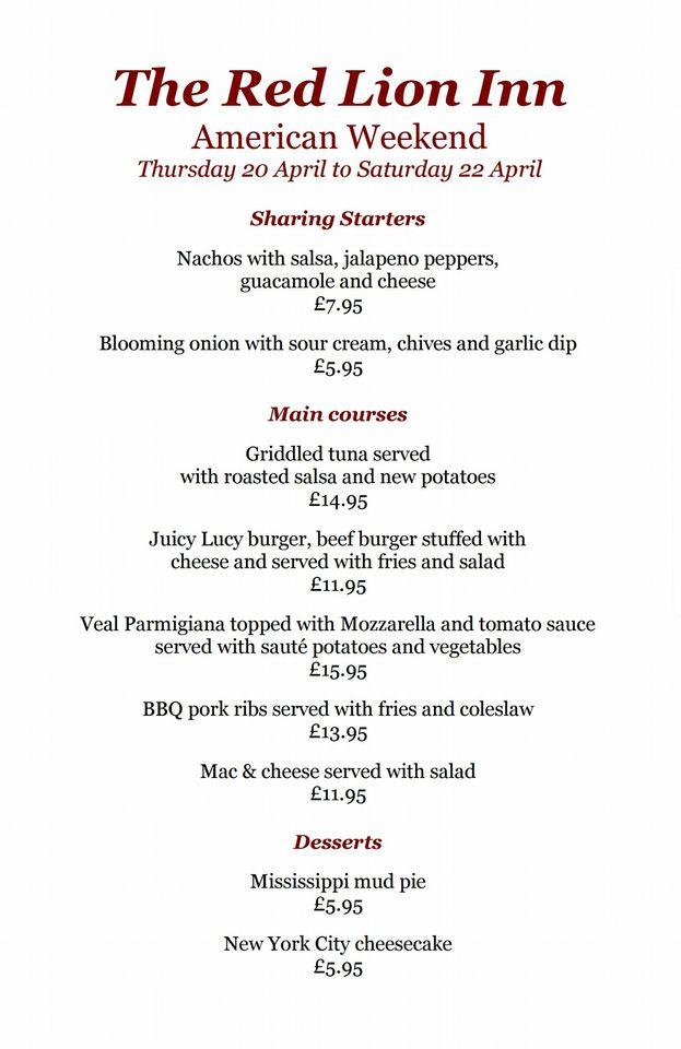 Menu at RED Lion pub & bar, Guildford