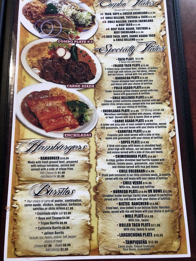 Menu at Jalisco's Grill pub & bar, El Centro, 844 N Imperial Ave
