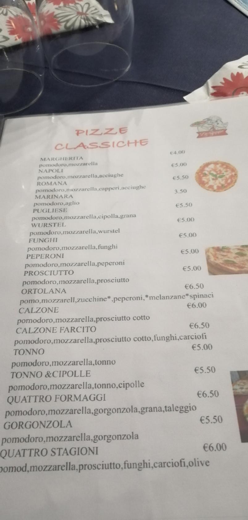 Menu da Pizza Flash da Zio Beppe ristorante, Valle Mosso