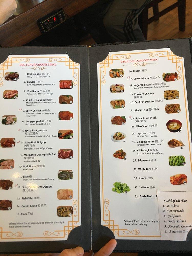 Menu at Warehouse Buffet BBQ, Foster City