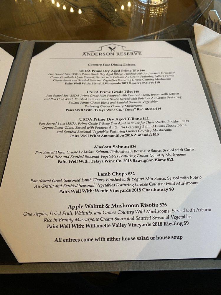 Menu at Anderson Reserve pub & bar, Sweet