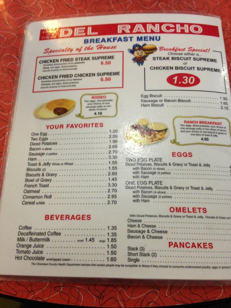 Menu at Del Rancho - Tahlequah fast food, Tahlequah