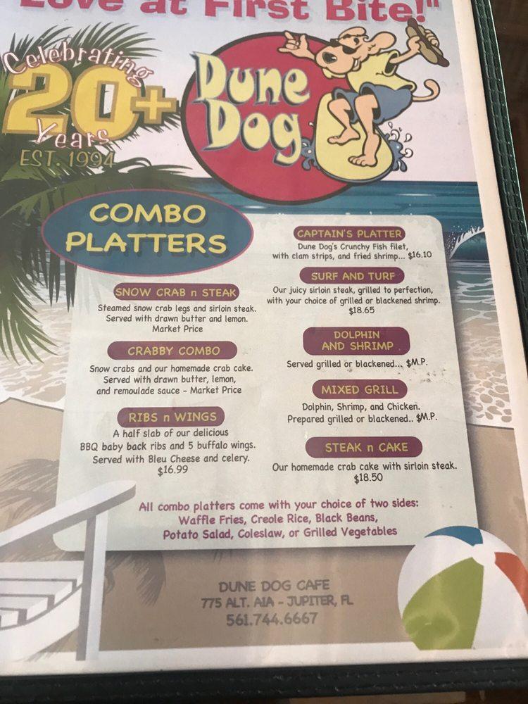 Menu at Dune Dog Cafe, Stuart
