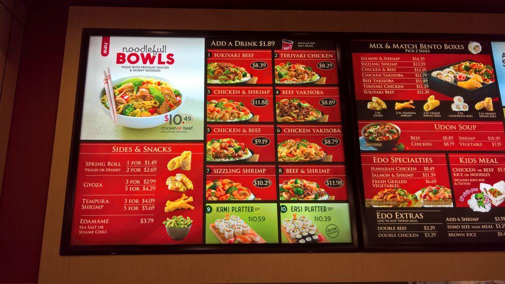 Menu at Edo Japan - Cornerstone Fort Saskatchewan - Grill and Sushi ...