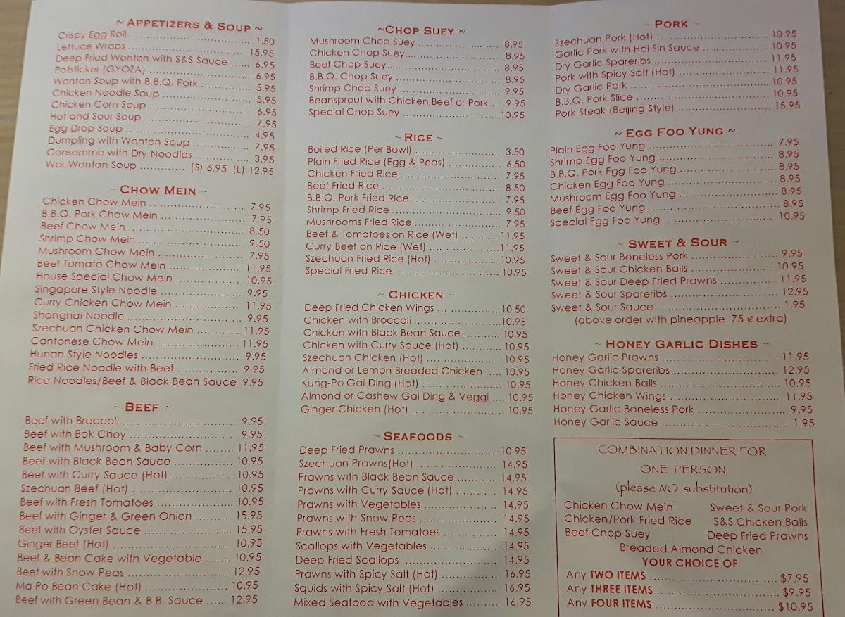 Menu at Enjoy Palace Restaurant, Maple Ridge