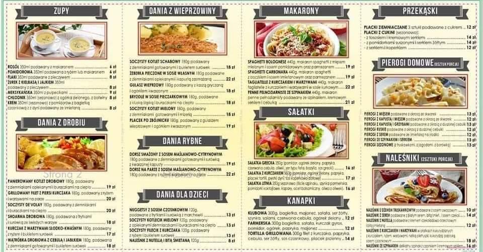 Menu at Bistro Skwarka restaurant, Skierniewice