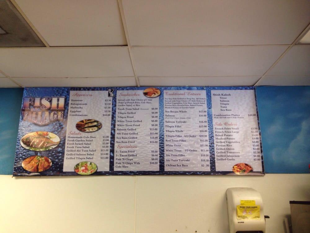 Menu at Fish In the Village Market restaurant, Los Angeles