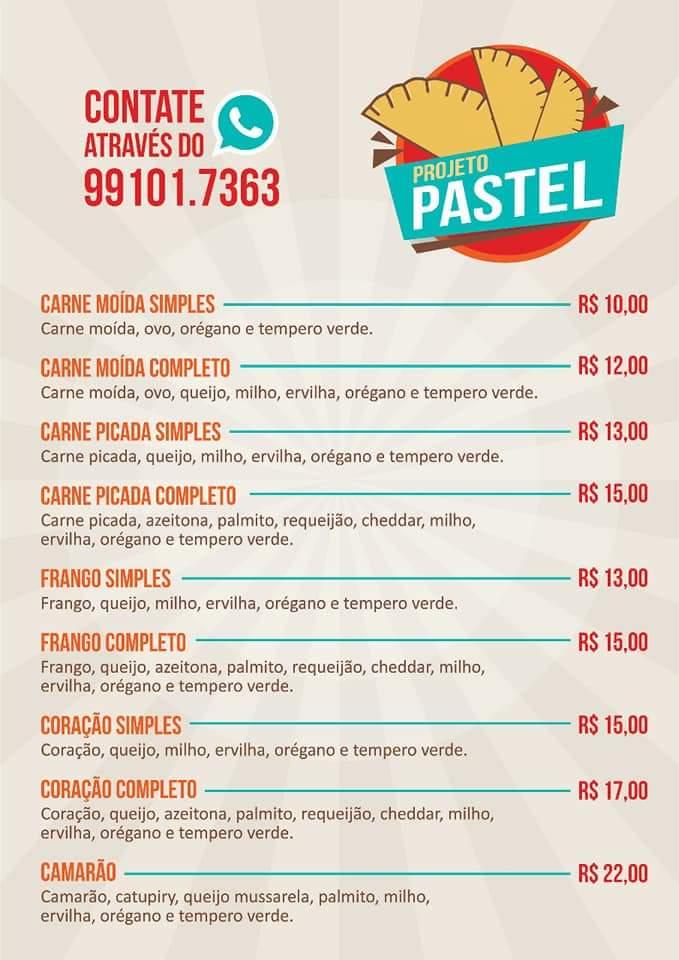 Menu em Projeto Pastel restaurante, Santa Maria