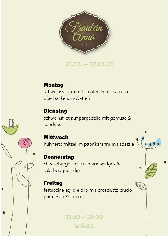 Speisekarte von Fräulein Anna cafe, Salzburg
