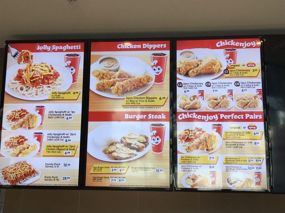 Menu at Jollibee fast food, Artesia, South St Unit 101