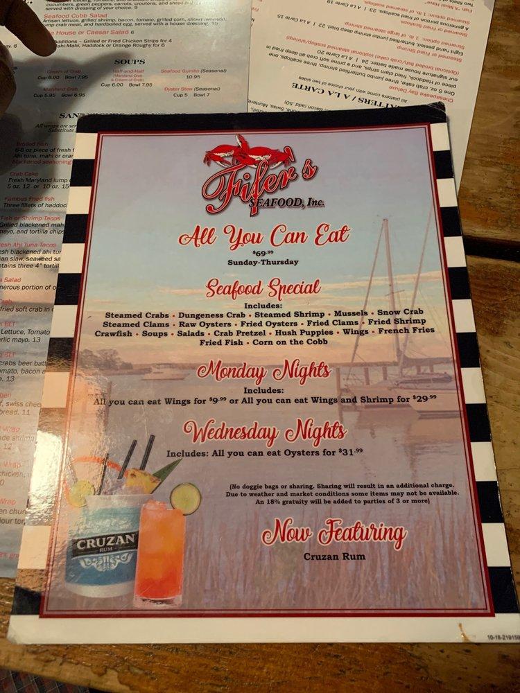 Menu at Fifer's Seafood pub & bar, Pasadena, Fort Smallwood Rd