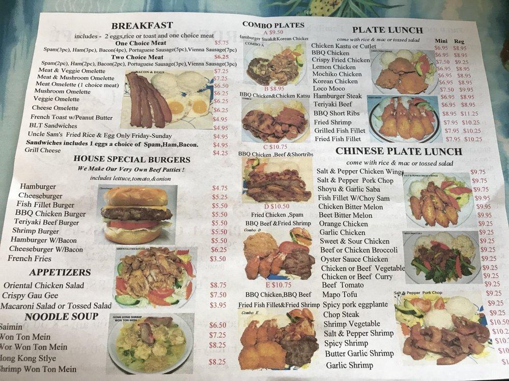 Menu at Garden Island Cafe, Waipahu, 94-210 Leokane St #106