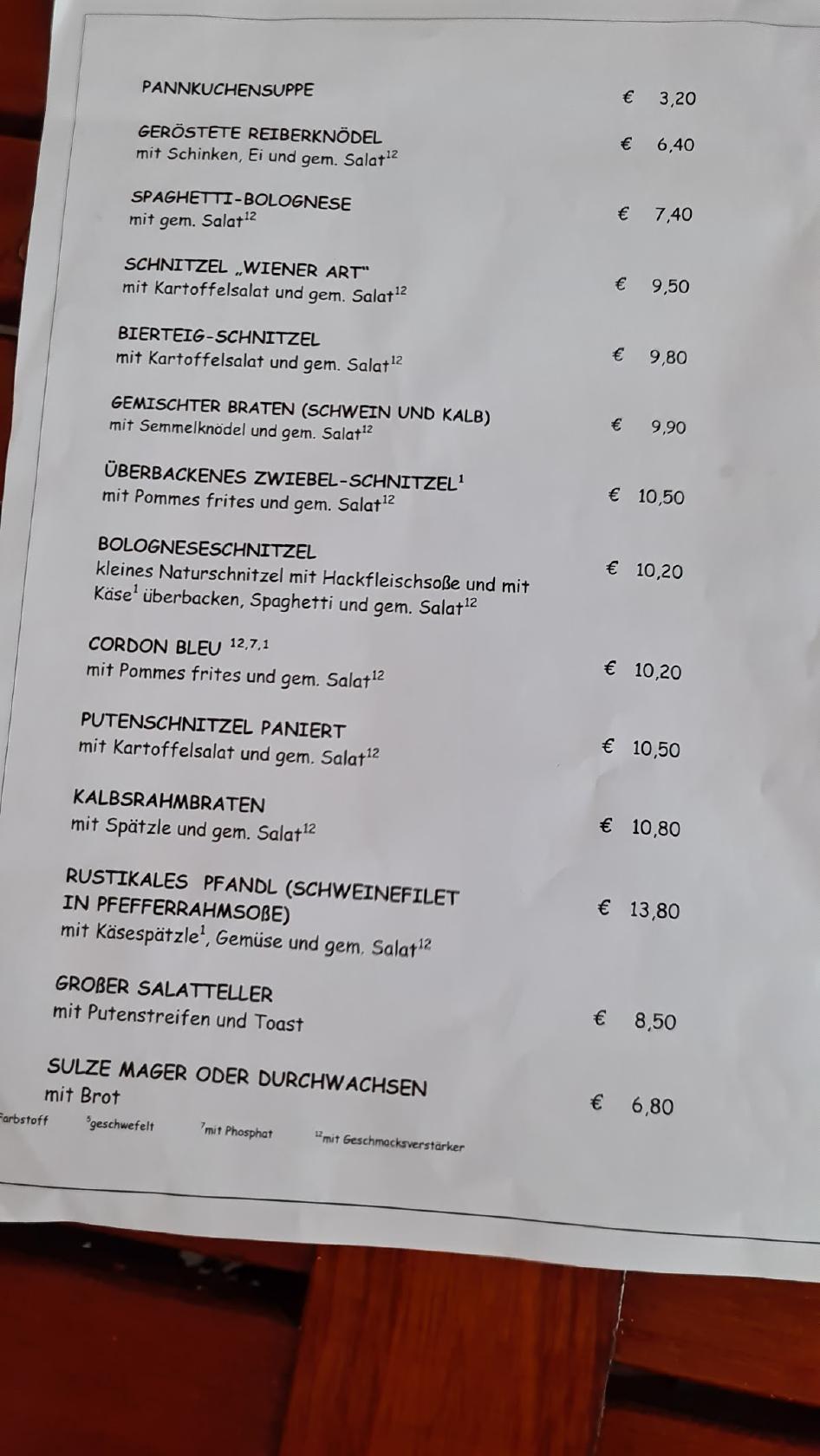 Speisekarte von Gaststätte Zur Post restaurant, Kirchroth