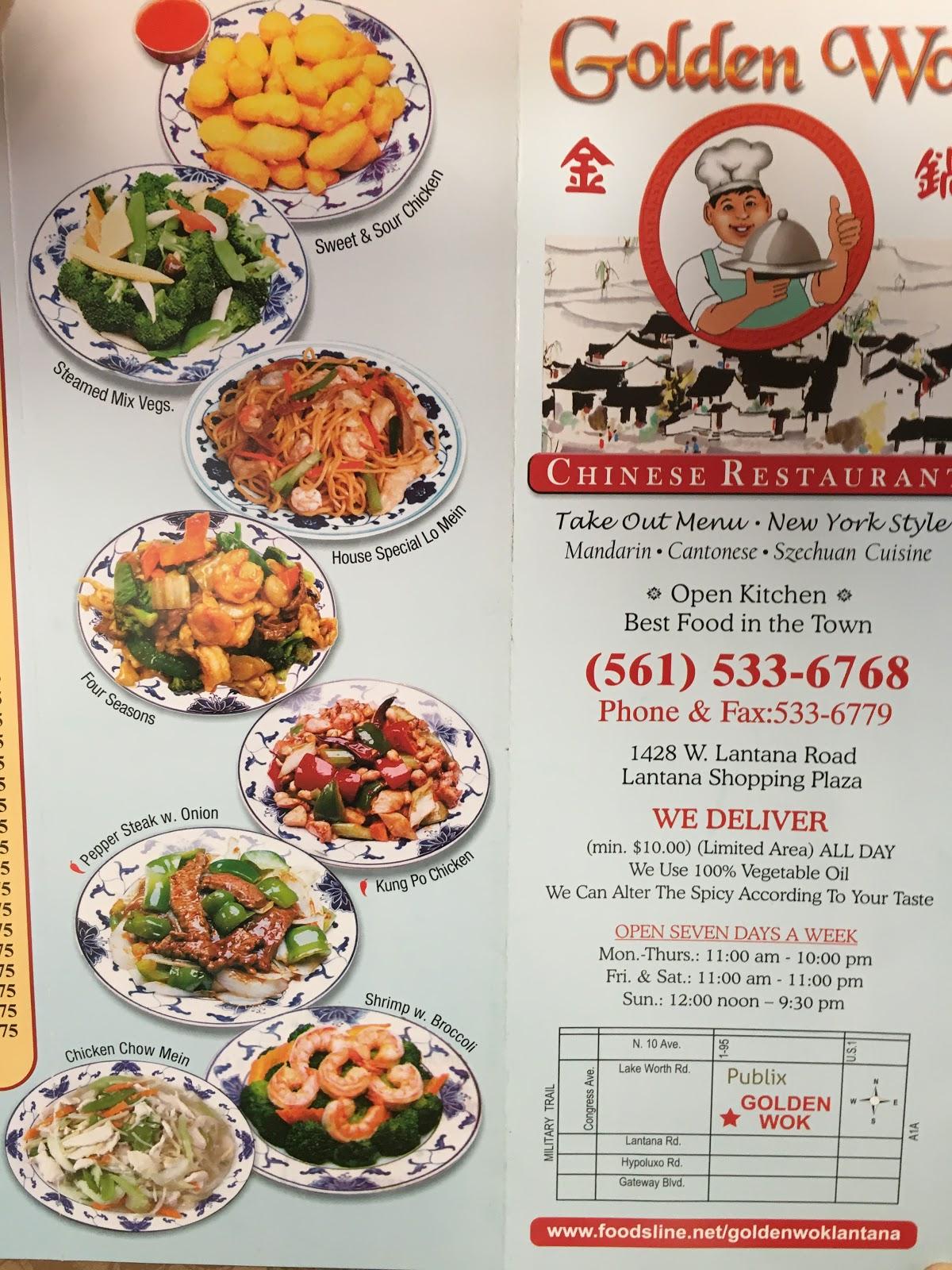 Menu at Golden Wok restaurant, Lantana