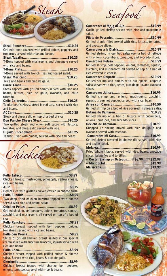 Menu at La Casa Lopez Mexican Grill restaurant, Winston-Salem