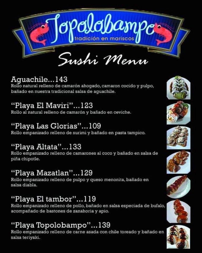 Carta del restaurante Topolobampo, Ciudad Cuauhtemoc