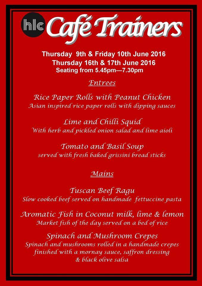 Menu at Yet to be named restaurant at HLC, Levin
