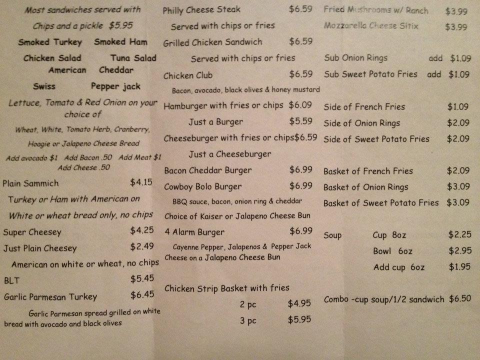 Menu at Latte' Da cafe, Rogers