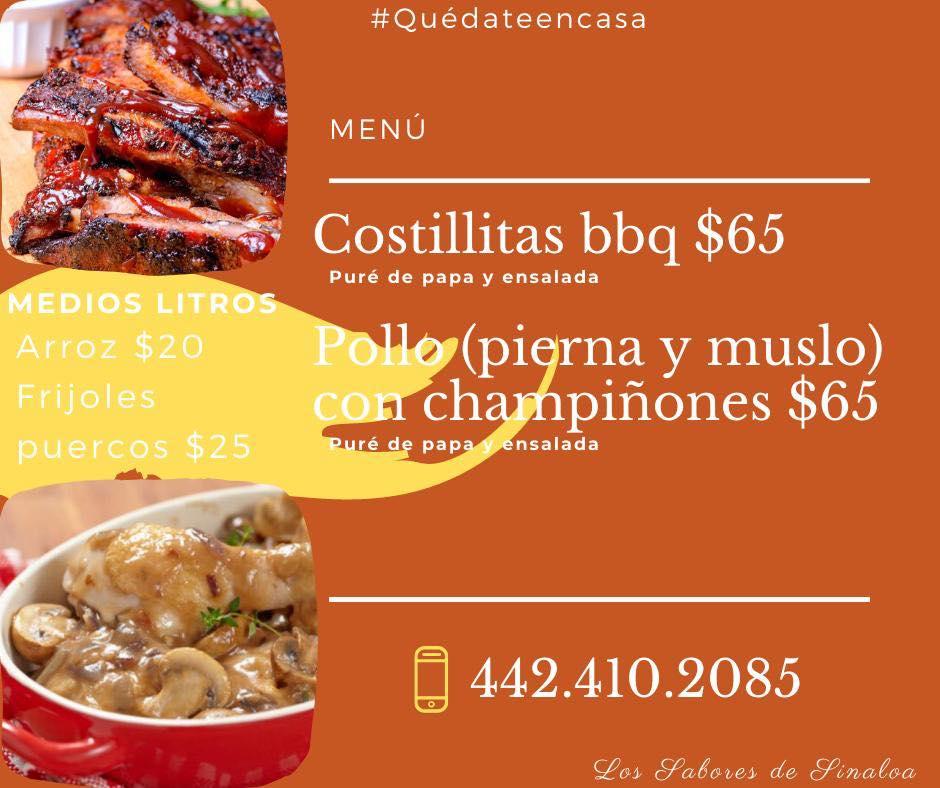 Menu at Los Sabores De Sinaloa, Santiago de Querétaro