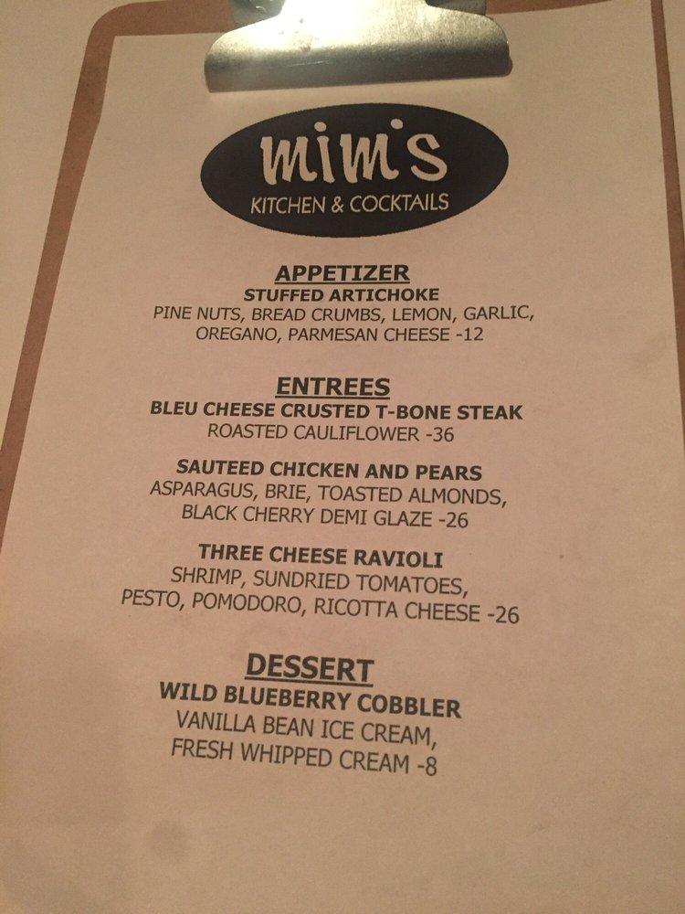 Menu at Mim's Restaurant, Roslyn Heights