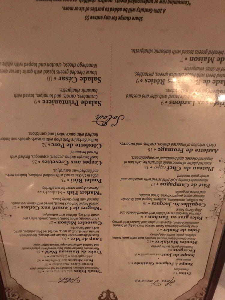 Menu at Circa 1875 pub & bar, Savannah