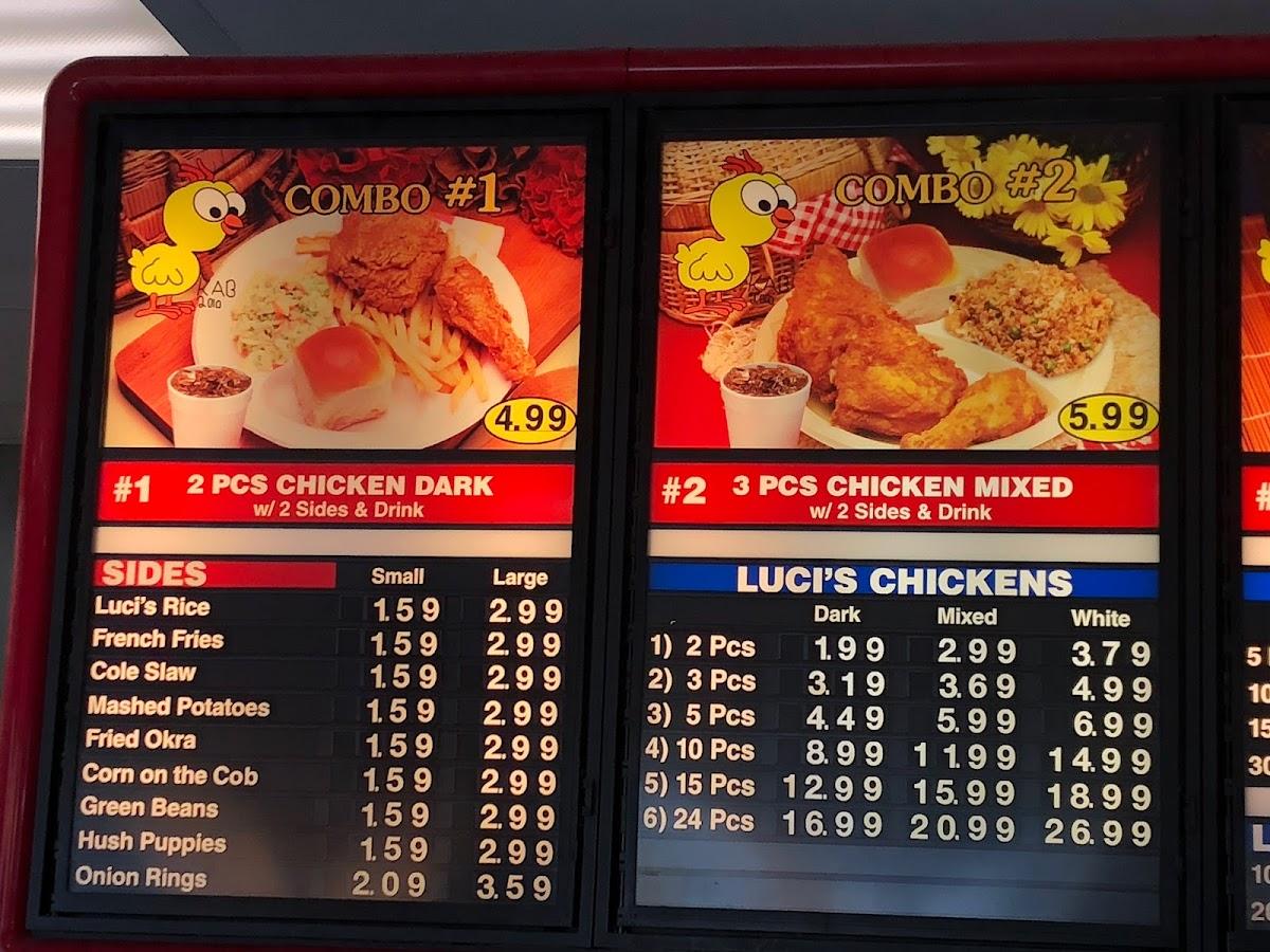 Menu at Luci’s Chicken N Rice restaurant, Irving