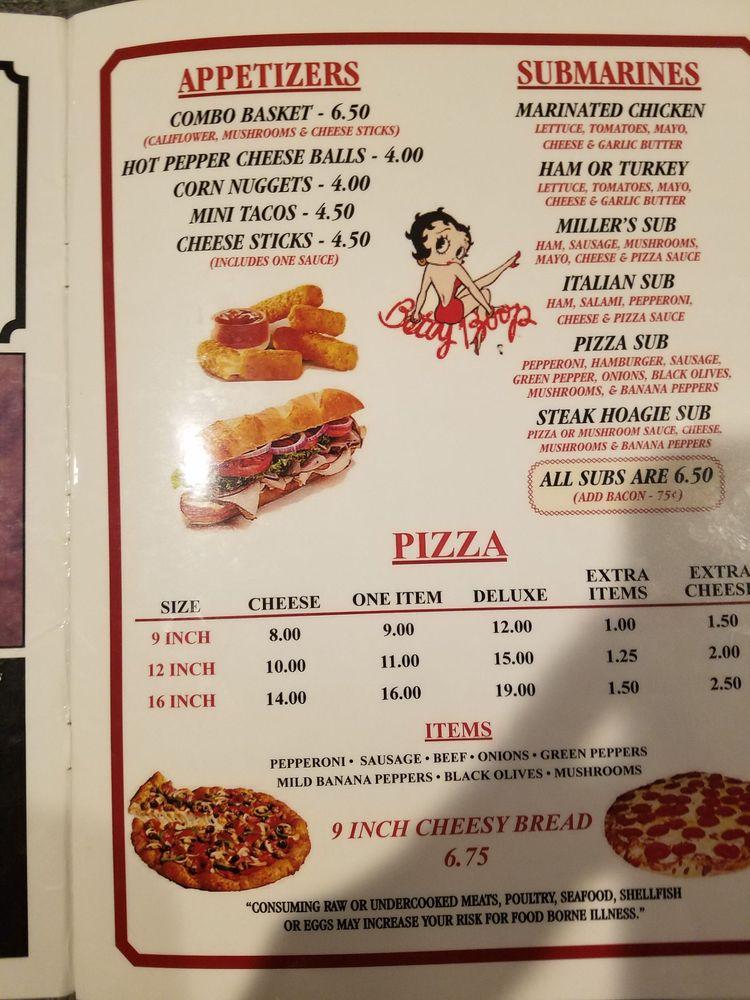 Menu at Miller's Tavern pub & bar, Arcanum