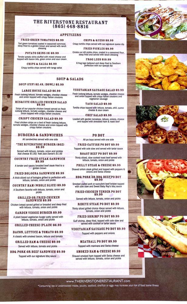 Menu at The Riverstone Restaurant, Townsend